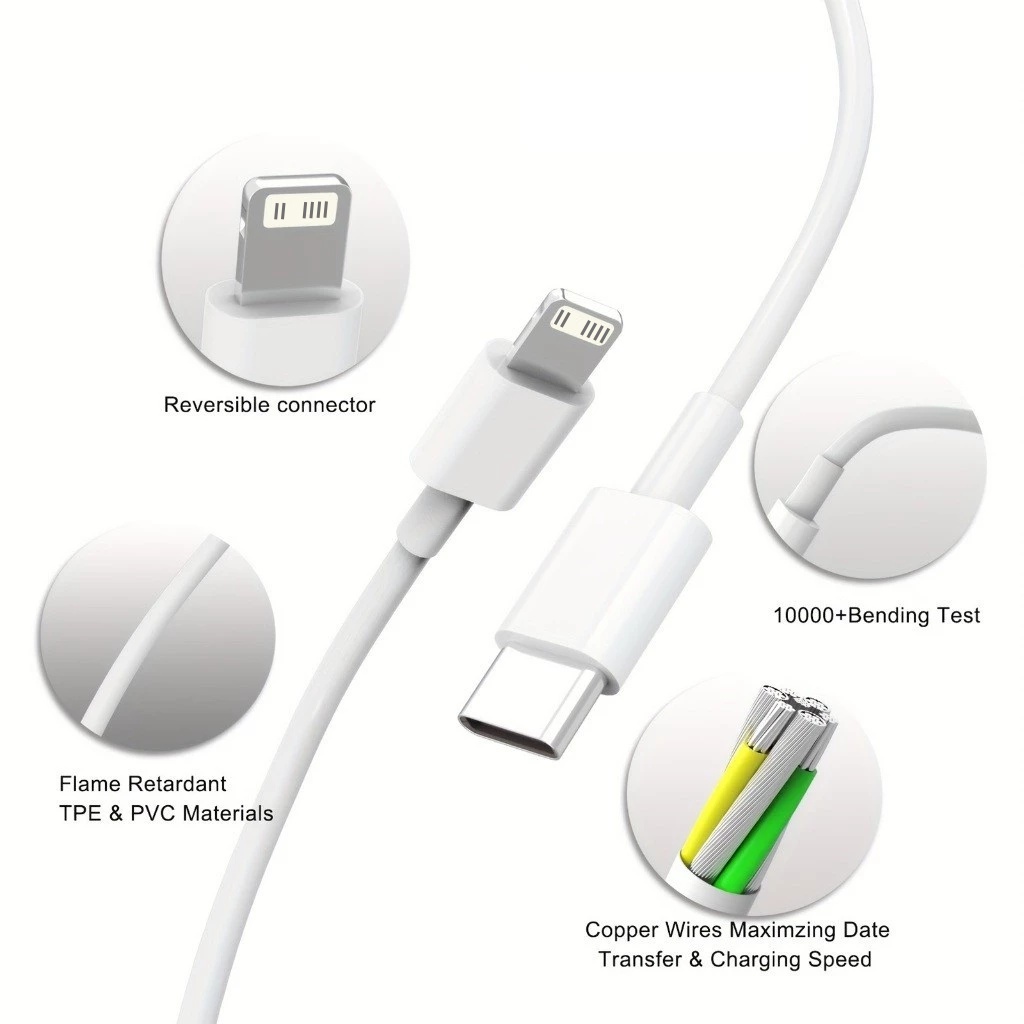 Original 20W PD Fast Charging Cable and Charger Kit for iPhone 8/X/11 ...