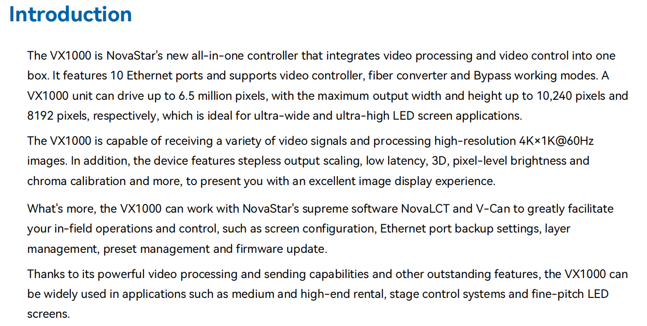 Novastar VX1000 All-in-One LED Display Video Processor Full Color LED ...