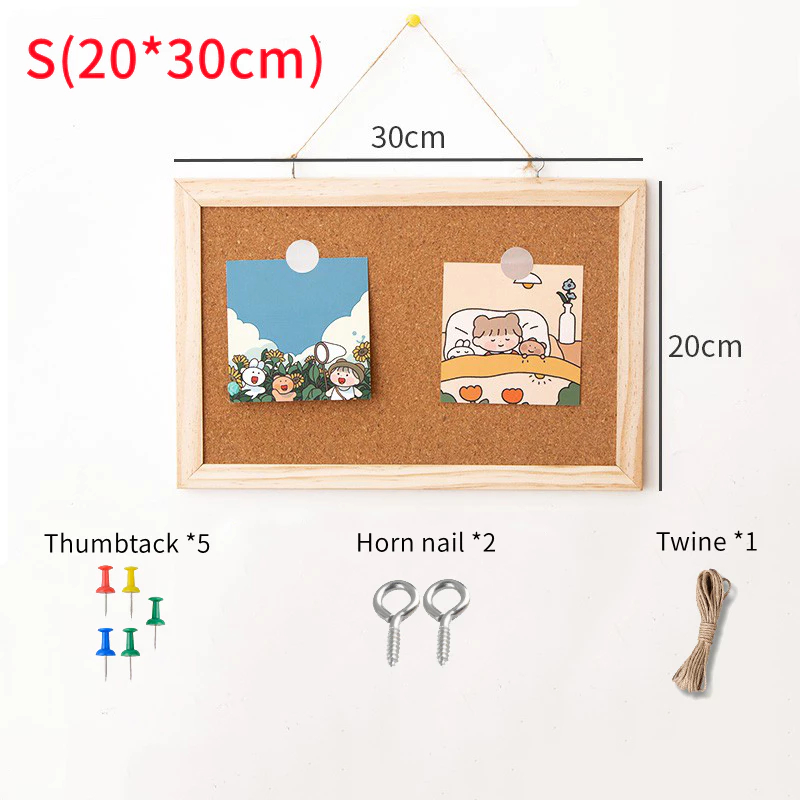 cork board bulletin Wooden Frame Bulletin Cork Message Board Message ...