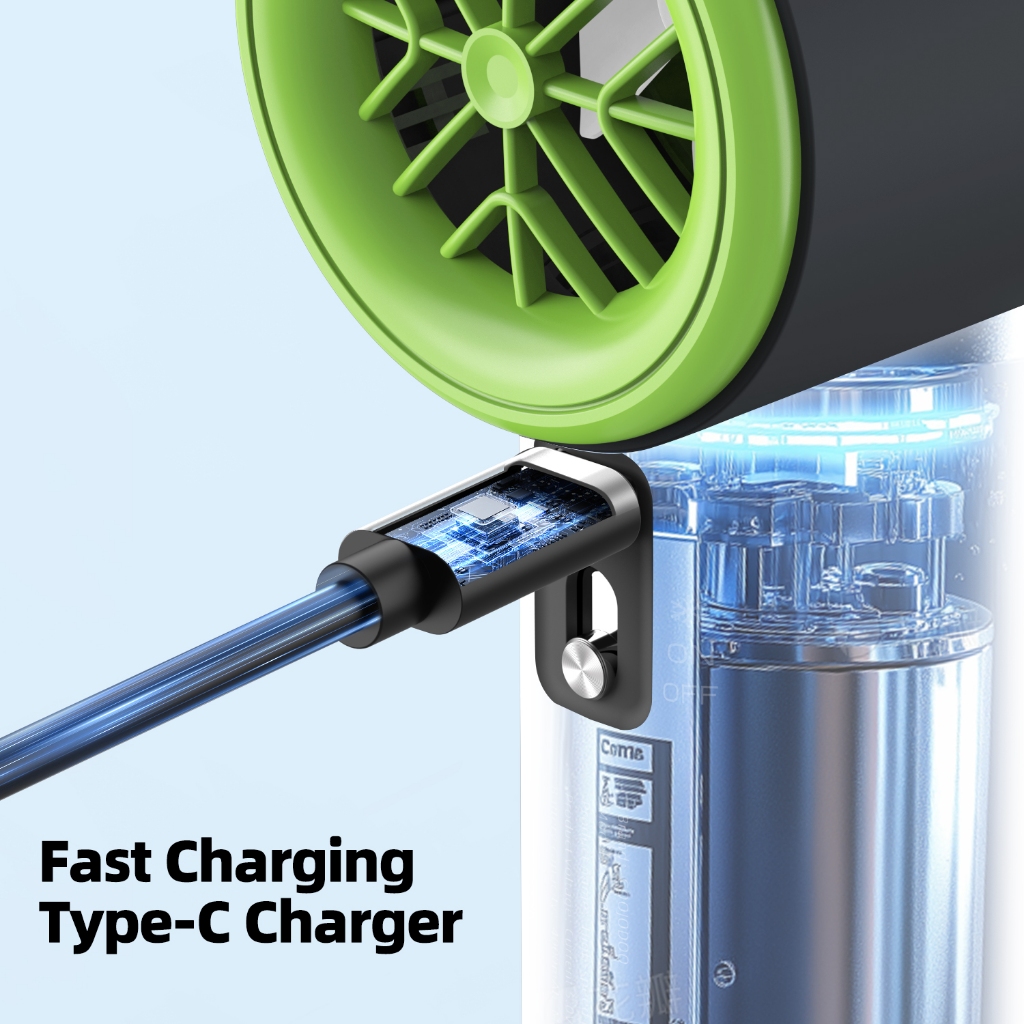 GOOJODOQ 4000 mAh High-Speed Fan Turbo Jet Rechargeable Mini Portable ...