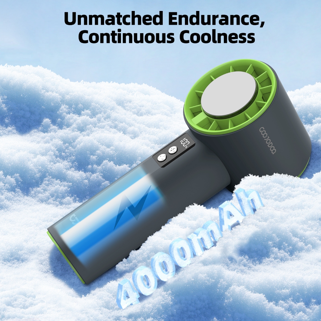 GOOJODOQ 4000 mAh High-Speed Fan Turbo Jet Rechargeable Mini Portable ...