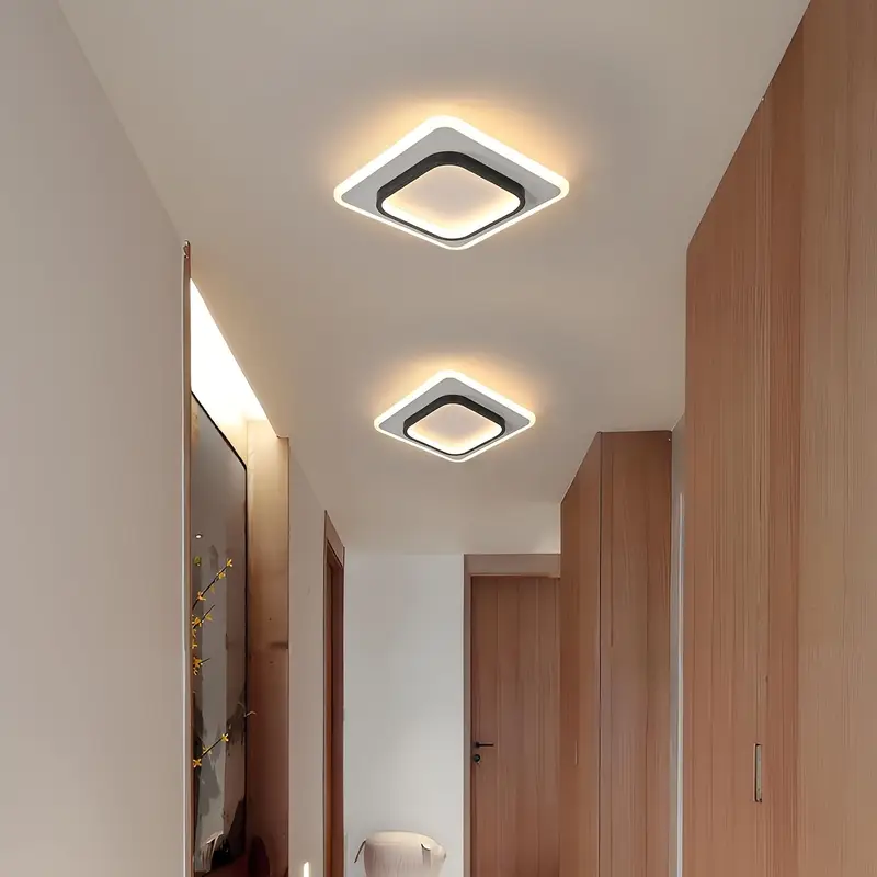 Modern LED Ceiling Light 3 Colors Dimmable Black Square Ceiling Lamp ...