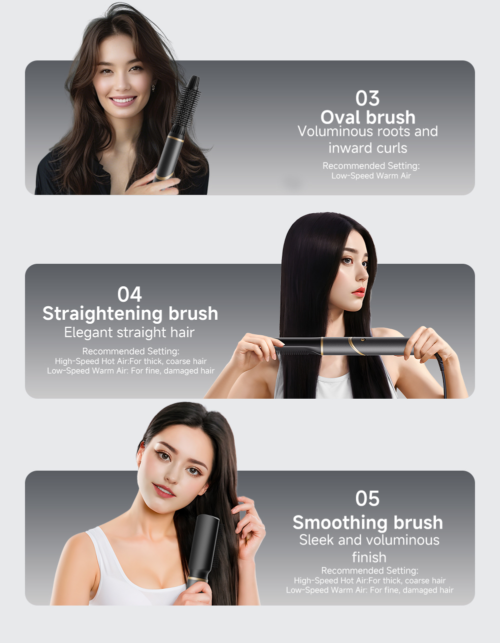 Simplus Hair Dryer Brush 5-IN-1 Multifunctional Styler Hair Curler ...