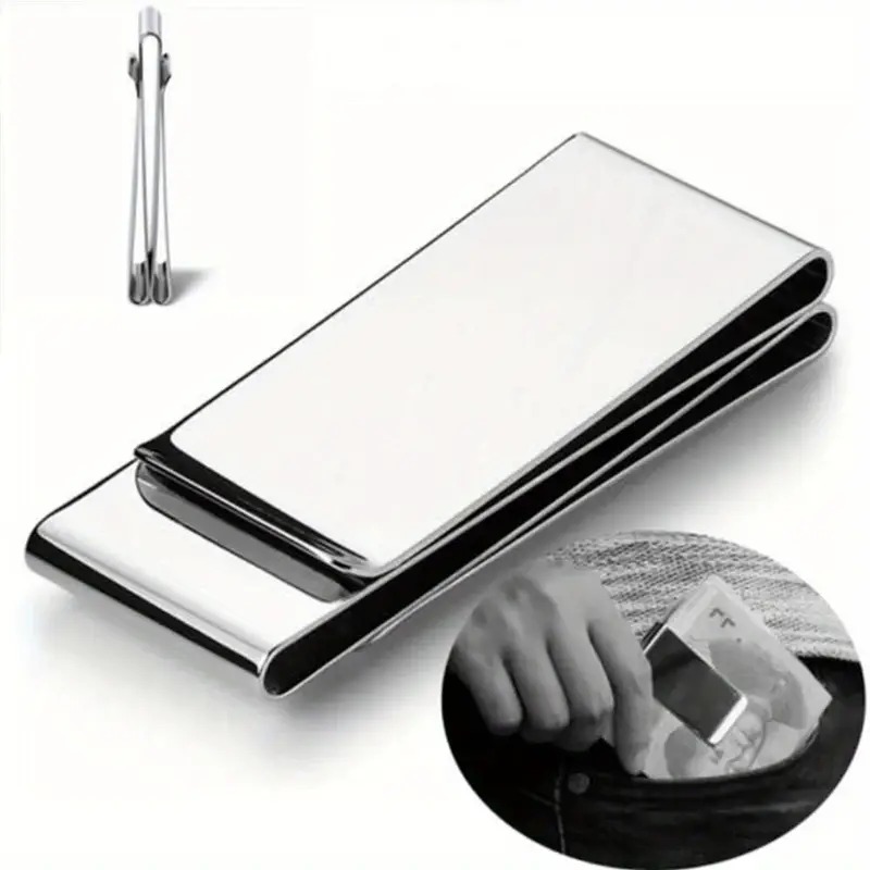 1/2 pcs Men's Stainless Steel Money Clip & Card Holder - Minimalist ...