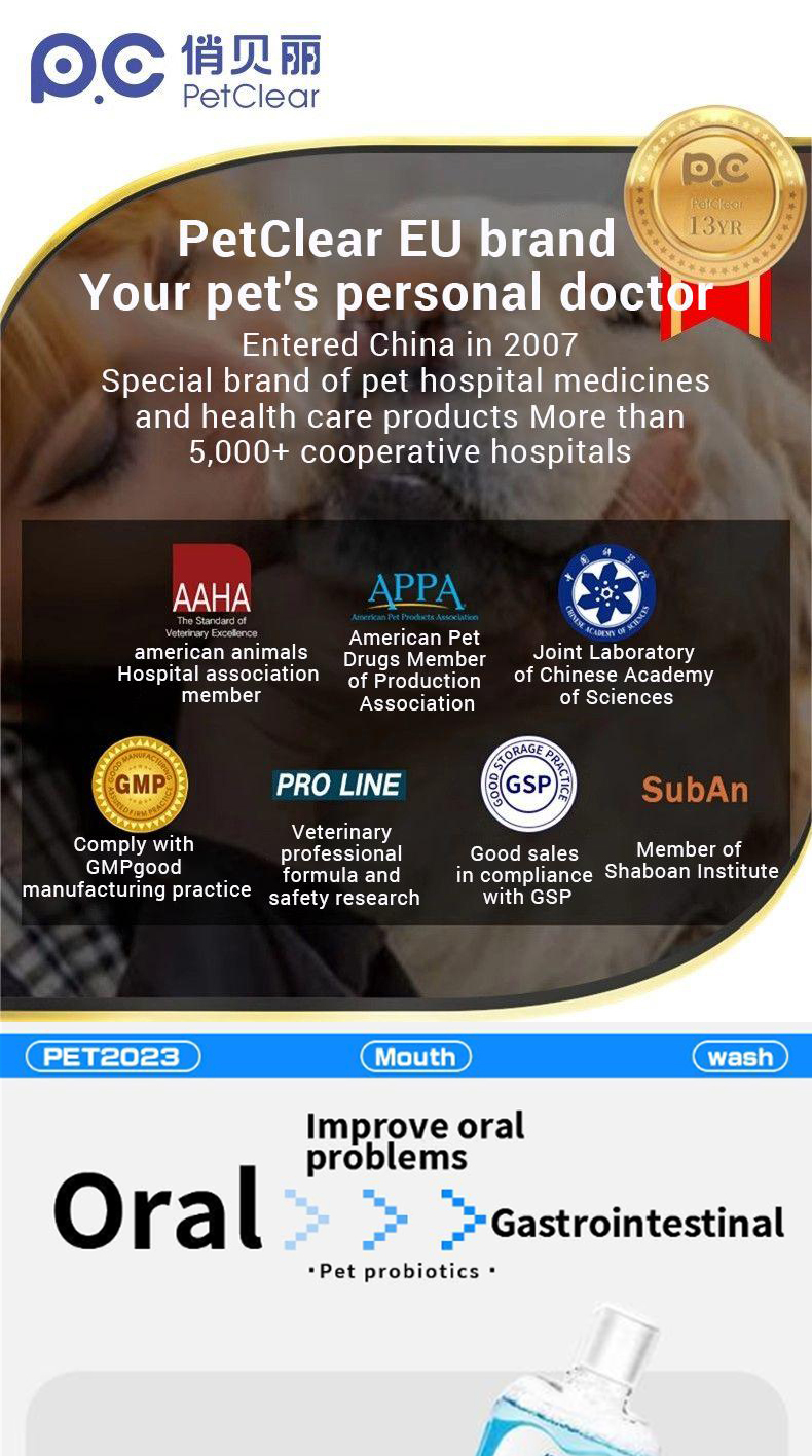 【Buy 4 get 1 free】 Petclear Pet Probiotic Mouthwash (380ML) Edible mouth cleanser for dogs and ...