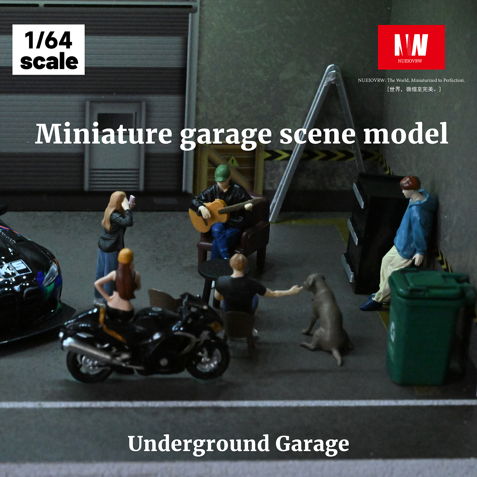 1: 64 Diorama Original Car Parking Lot Model LED Illumination Vintage ...