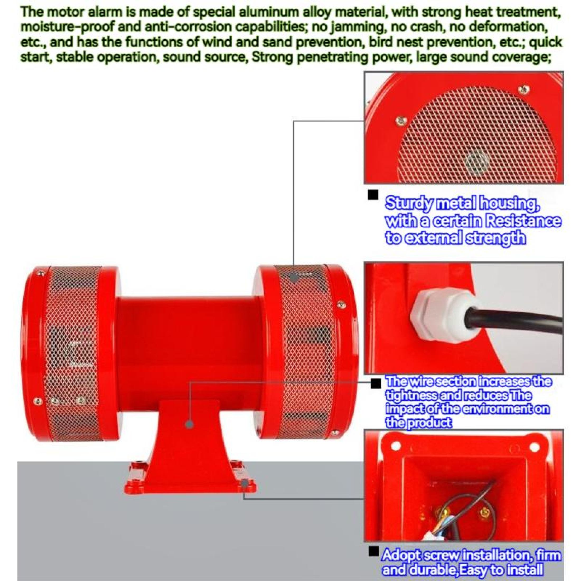 220V Industry Security Electric Motor Driven Siren MS-190/490/590 ...