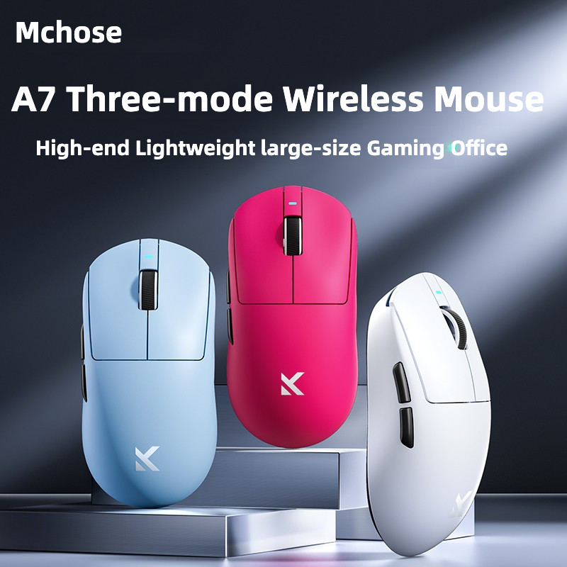 Wireless Mouse Mchose A7 Gaming Mouse Lightweight Three Mode PAW3950 26000DPI Optical Sensor ...
