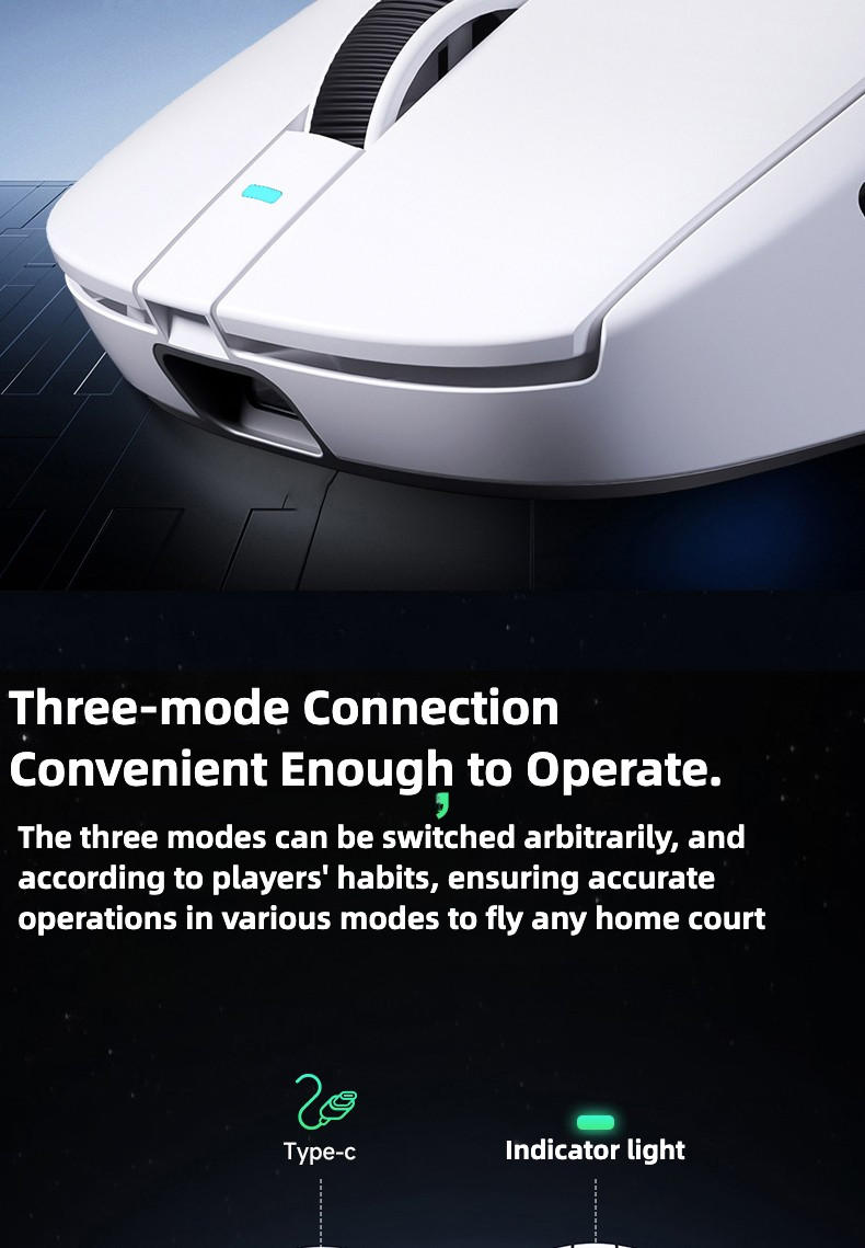 Wireless Mouse Mchose A7 Gaming Mouse Lightweight Three Mode PAW3950 ...