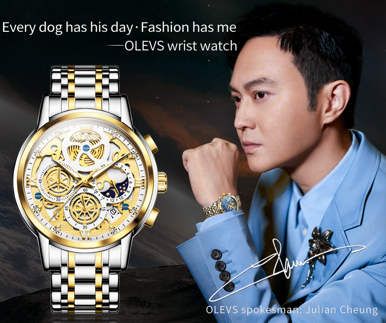 OLEVS Watch For Men Original Waterproof With Box Stainless Steel 9947 ...