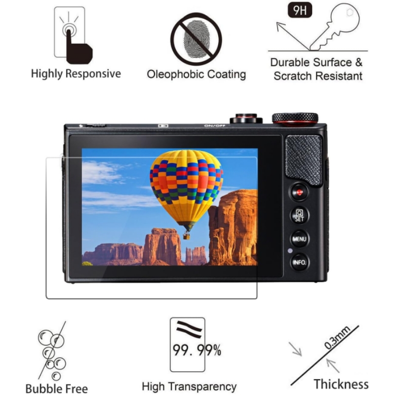 2pc IMAGSEA Tempered Glass Screen Protector for Canon EOS RP, M6, M6ii ...