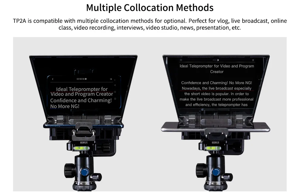 FEELWORLD TP2A 8 inch Mini Teleprompter Portable Supports Under ...