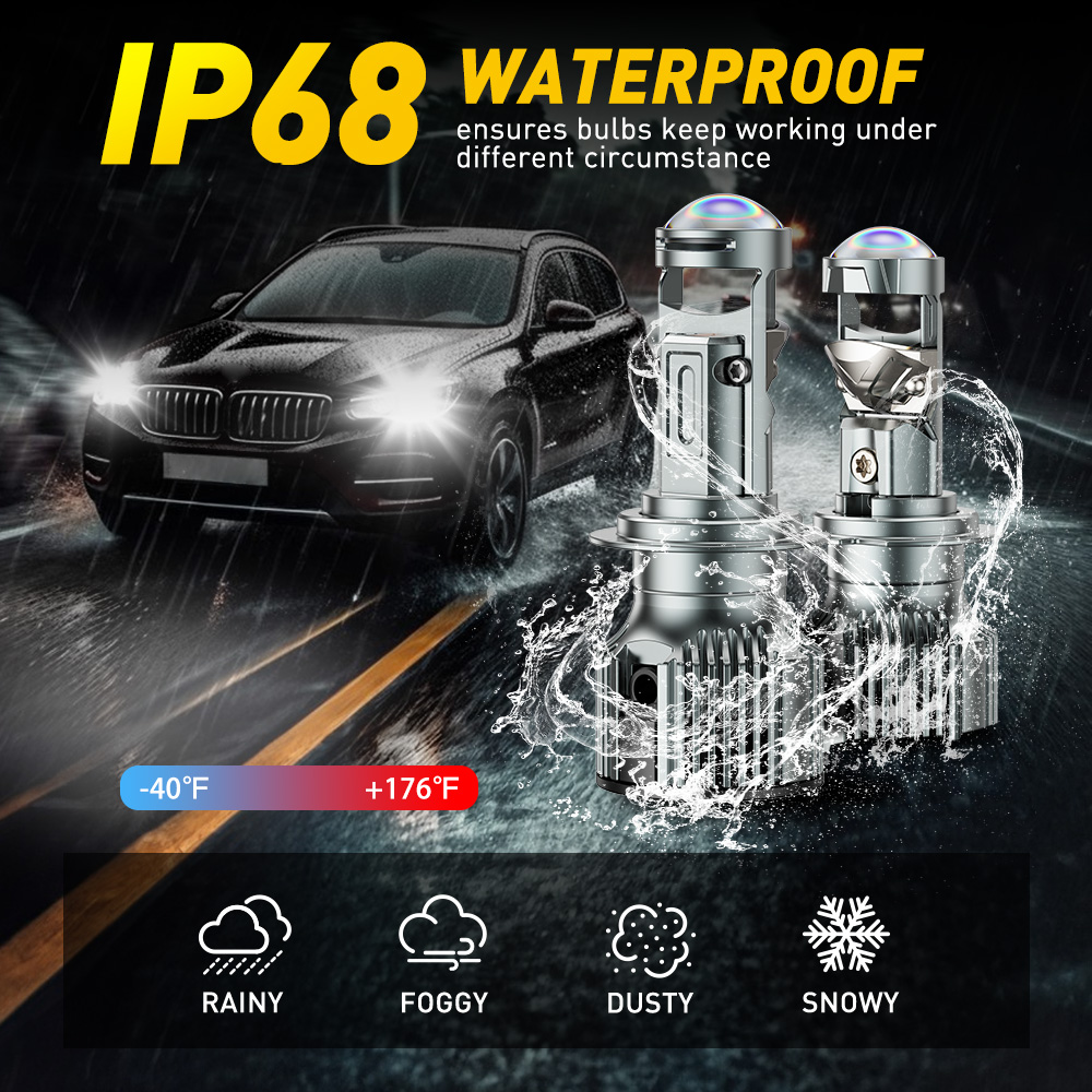 AUXITO 2Pcs 120W 22000LM H7 LED Projector Lens Car Headlight Hi/Lo Beam ...