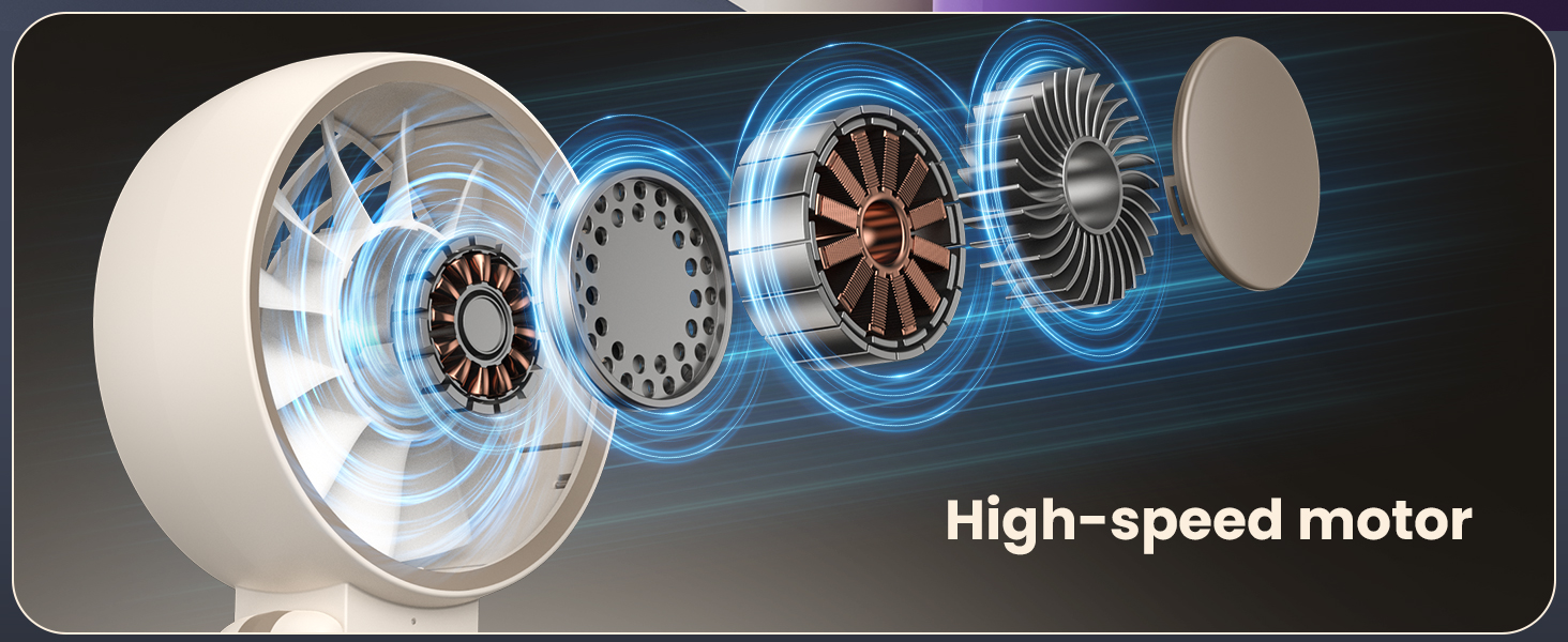 WSKEN Handheld Fan 5-Speed Strong Wind USB Mini Fan Rechargable Outdoor ...