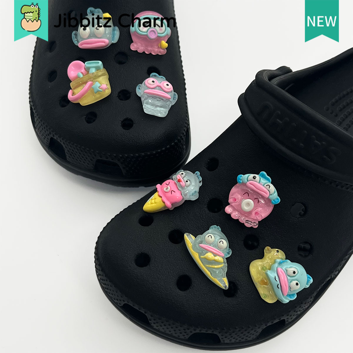 8pcs Clownfish Transparent Resin Cute Cartoon Shoe Charms Set DIY ...