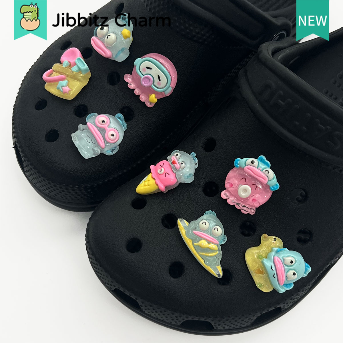 8pcs Clownfish Transparent Resin Cute Cartoon Shoe Charms Set DIY ...