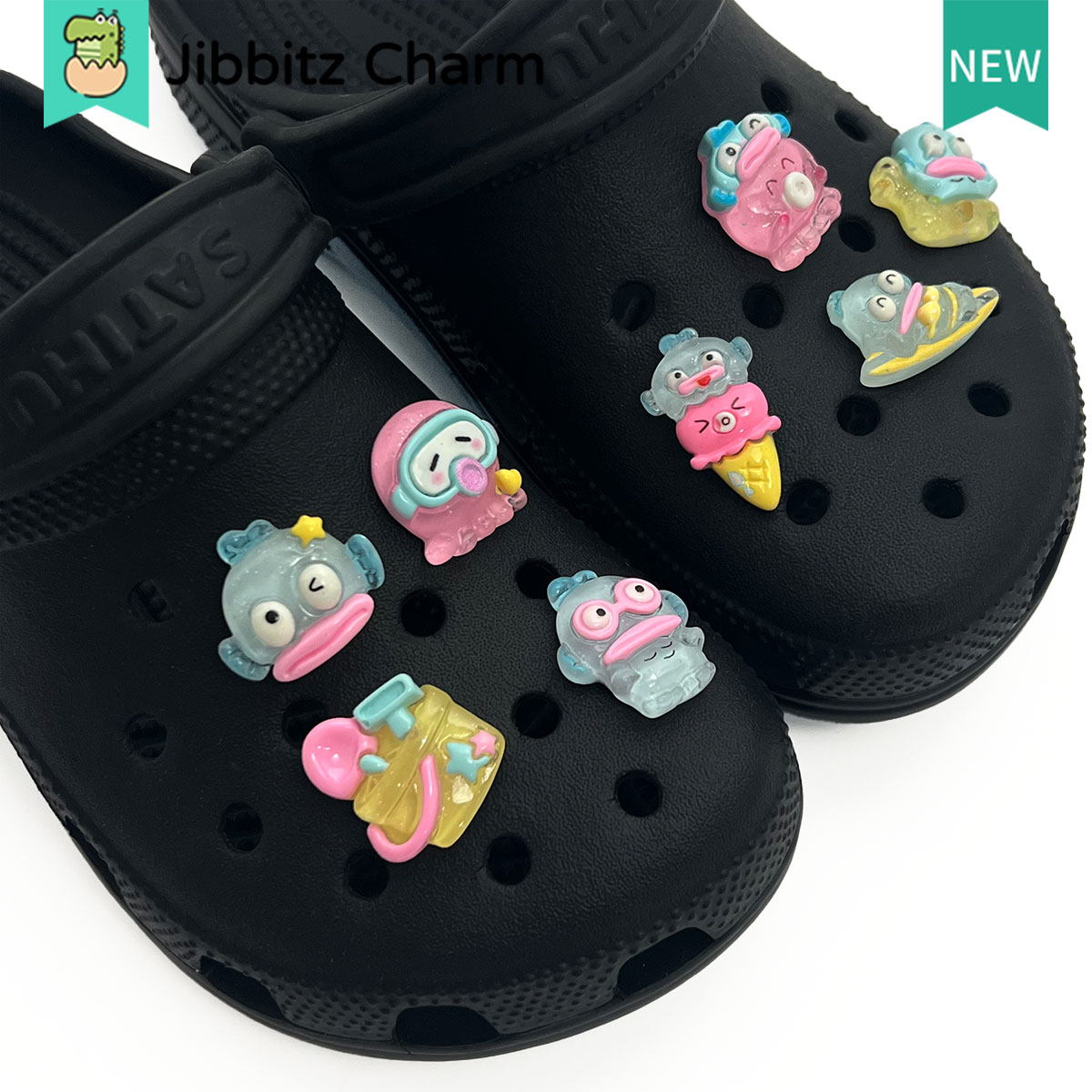 8pcs Clownfish Transparent Resin Cute Cartoon Shoe Charms Set DIY ...