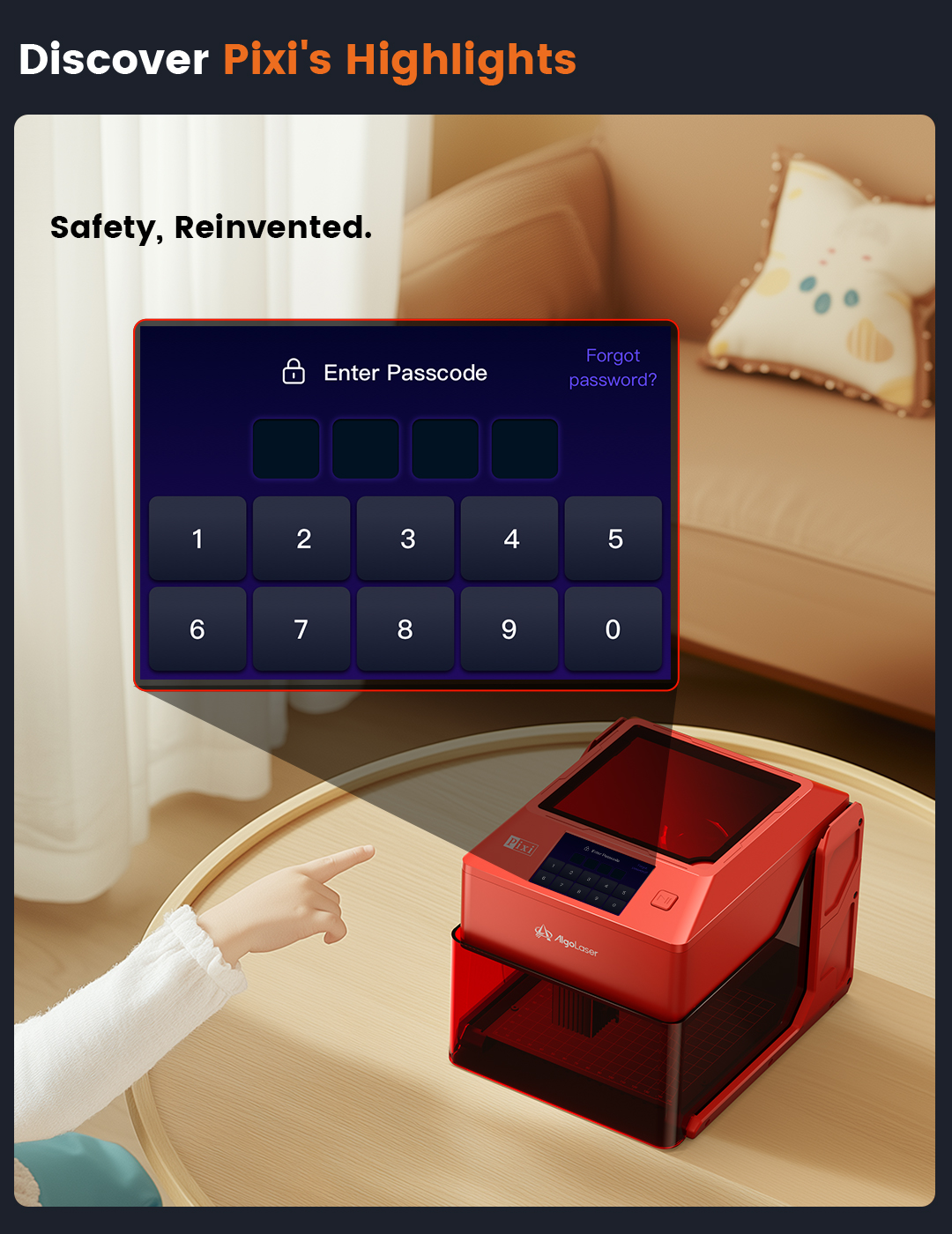 10W AlgoLaser Pixi Laser Machine Engraving Wood Leather Acrylic Glass ...