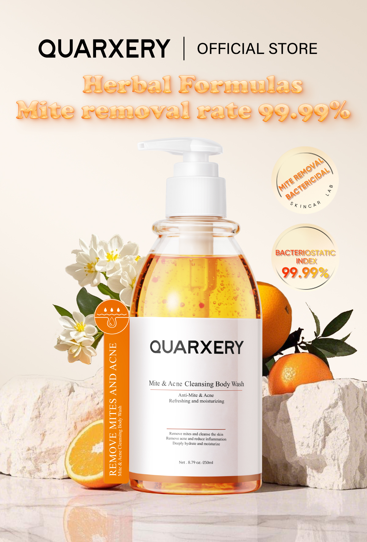 QUARXERY Mite & Acne Cleansing Body Wash 250ml - Anti-Acne & Mite ...