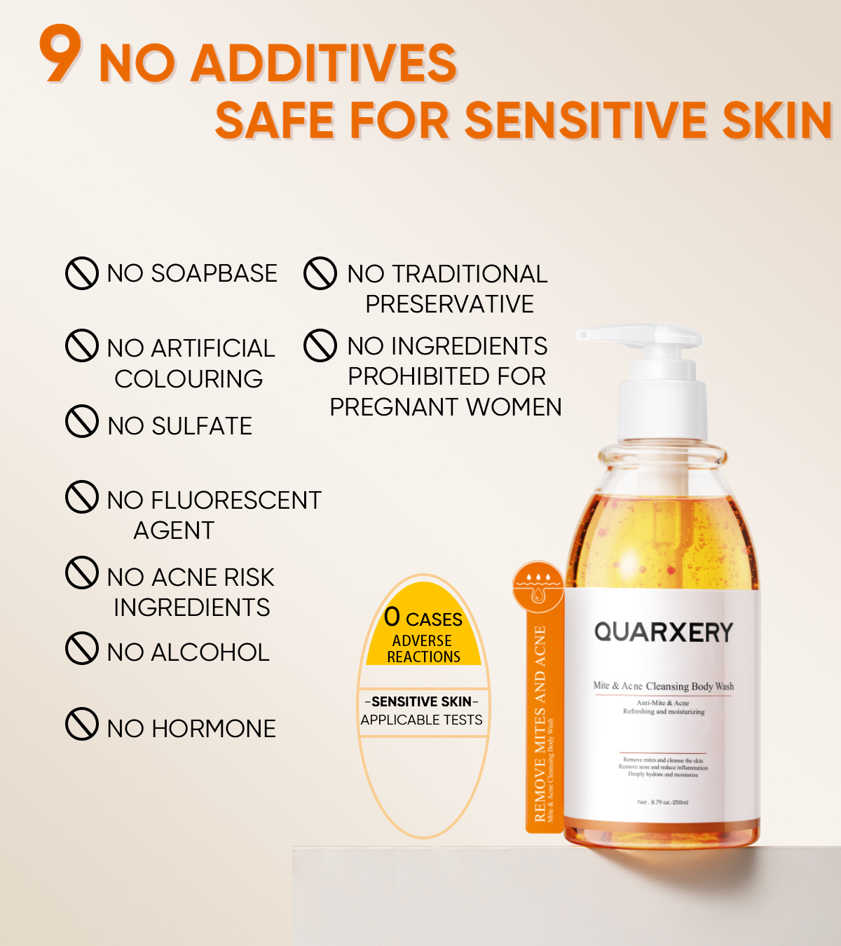 QUARXERY Mite & Acne Cleansing Body Wash 250ml - Anti-Acne & Mite ...