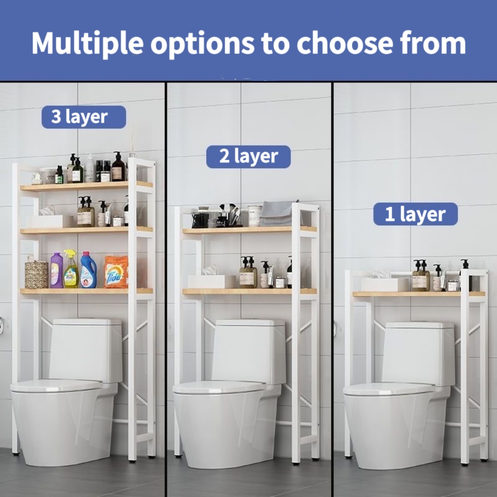 Toilet Cabinet Shelf Washing Machine Rack Bathroom Balcony Multi-layer ...