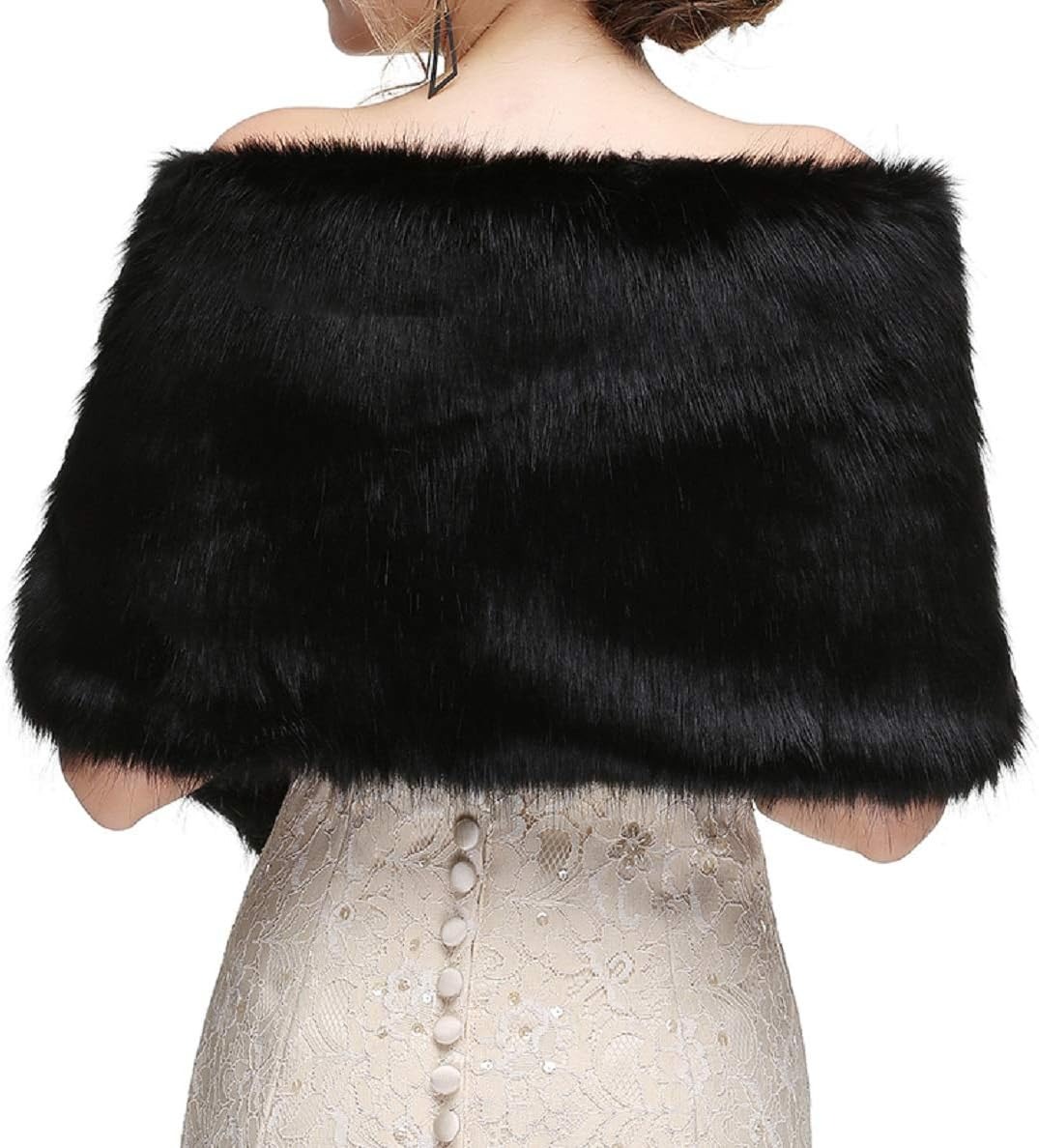 Fur Shawl High Quality Scarfs High-Density Faux Fur Shawl Plush Faux ...