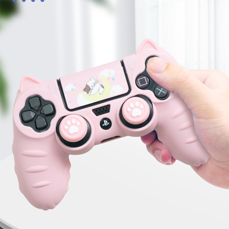 For PS4 Spot Goods Cat Paw Silicone Soft Protector Sticker Skin For ...