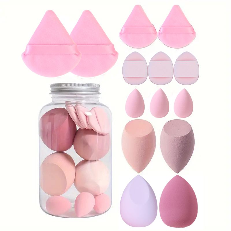 14Pcs Powder Puff Set Soft&Skin-Friendly, Can Be Used Wet Or Dry To ...
