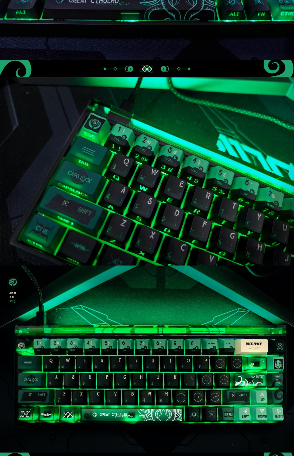 -LW- KEY CERBERUS Cthulhu Keycap Customized Mechanical Keyboard Keycap ...
