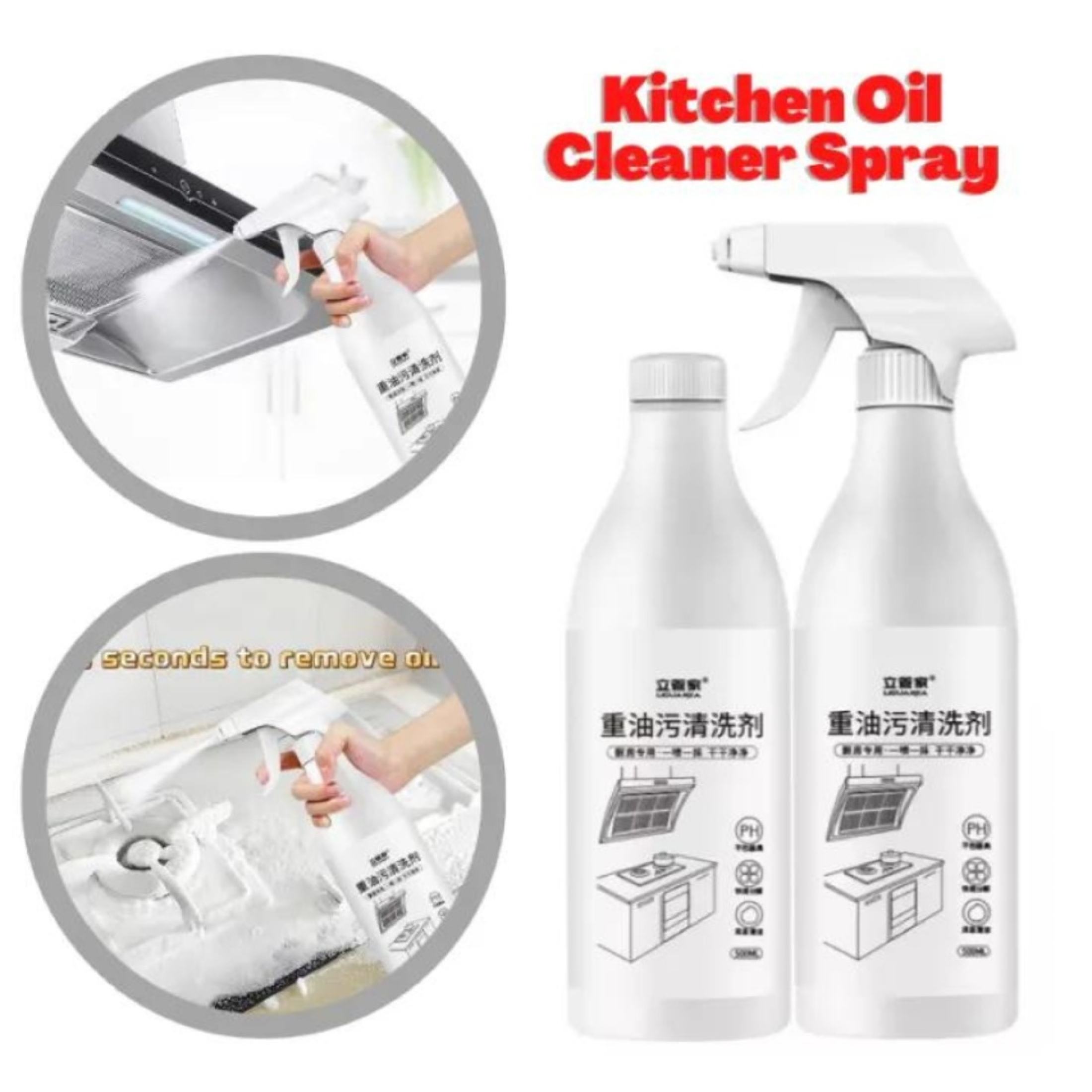 Kitchen Oil Cleaner Multi Purpose Kitchen Cleaner Stain Remover Non ...