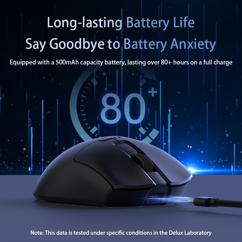 Delux M900 PRO-Light Version Gaming Mouse PAW3395 26000DPI Wired 2.4G ...