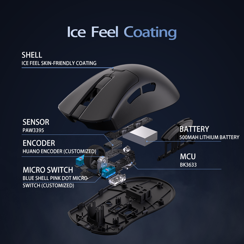 Delux M900 PRO-Light Version Gaming Mouse PAW3395 26000DPI Wired 2.4G ...