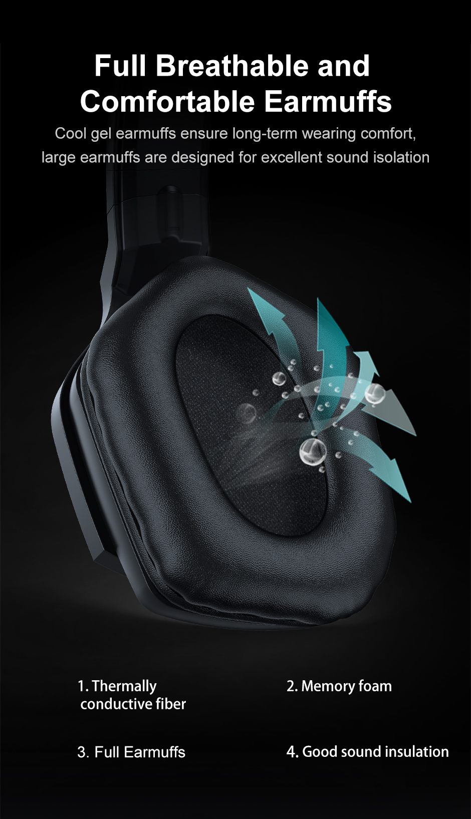 ONIKUMA B60 Wireless Gaming Headphones With LED Light Foldable ...