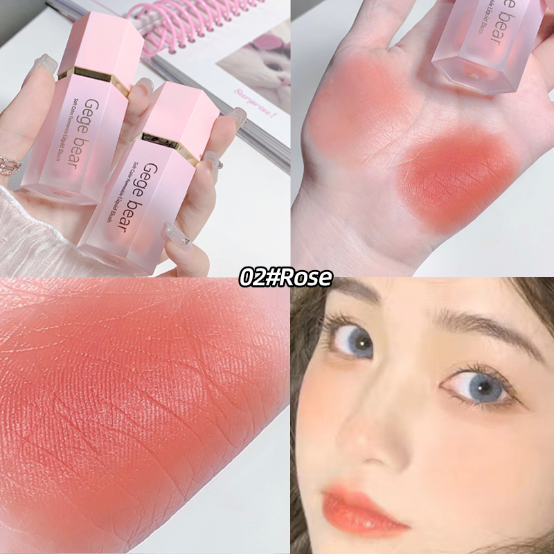Gege bear Liquid Blush Moisturizing Clear White Natural Matte Blush ...