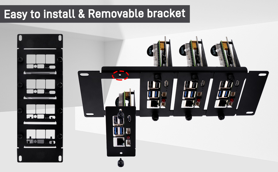 DeskPi Rackmate 10 inch 2U Rack Mount with 4 PCIE NVME Boards for ...