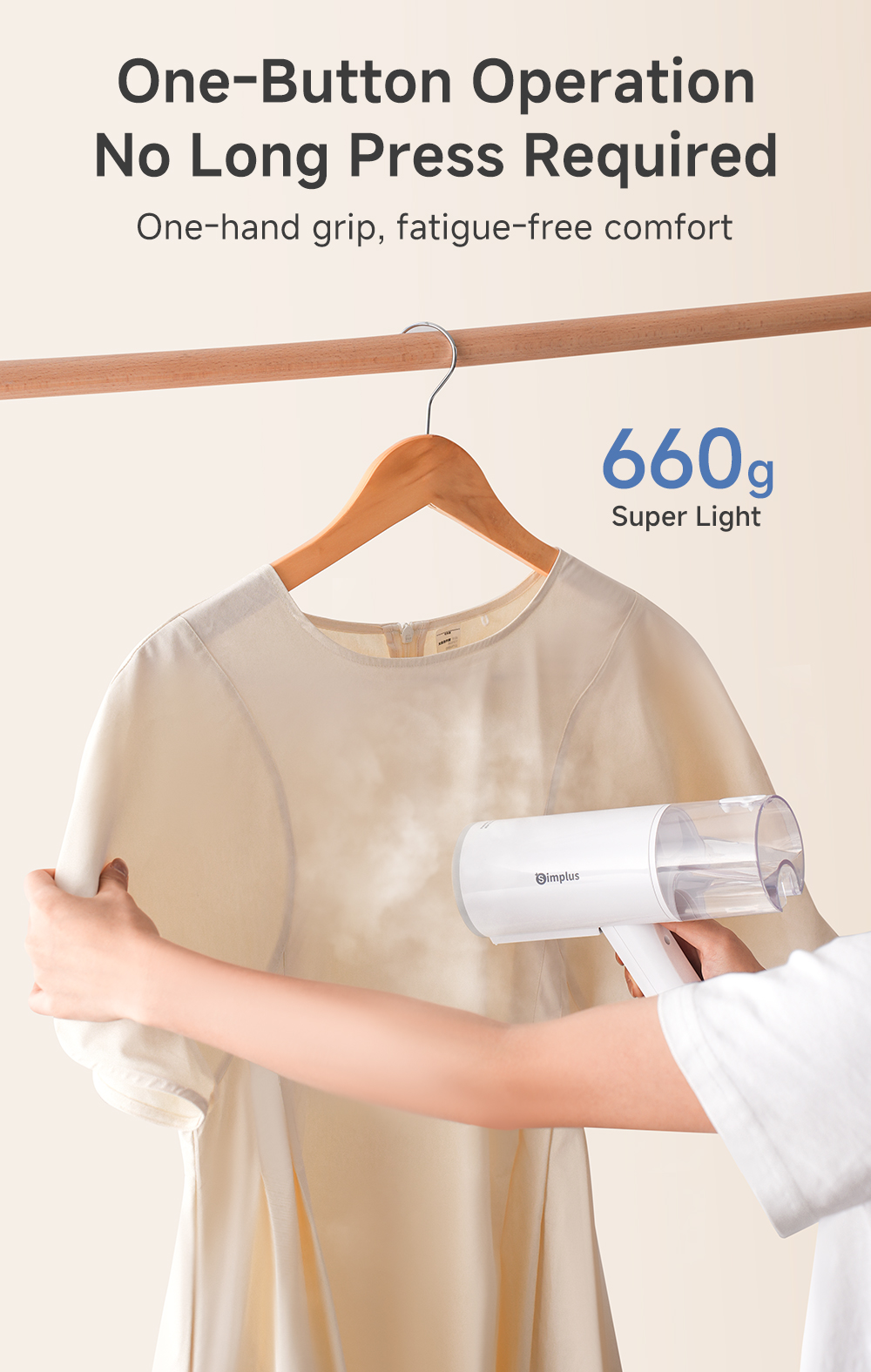 Simplus Steam Iron for Clothes Handheld Garment Steamer Foldable ...