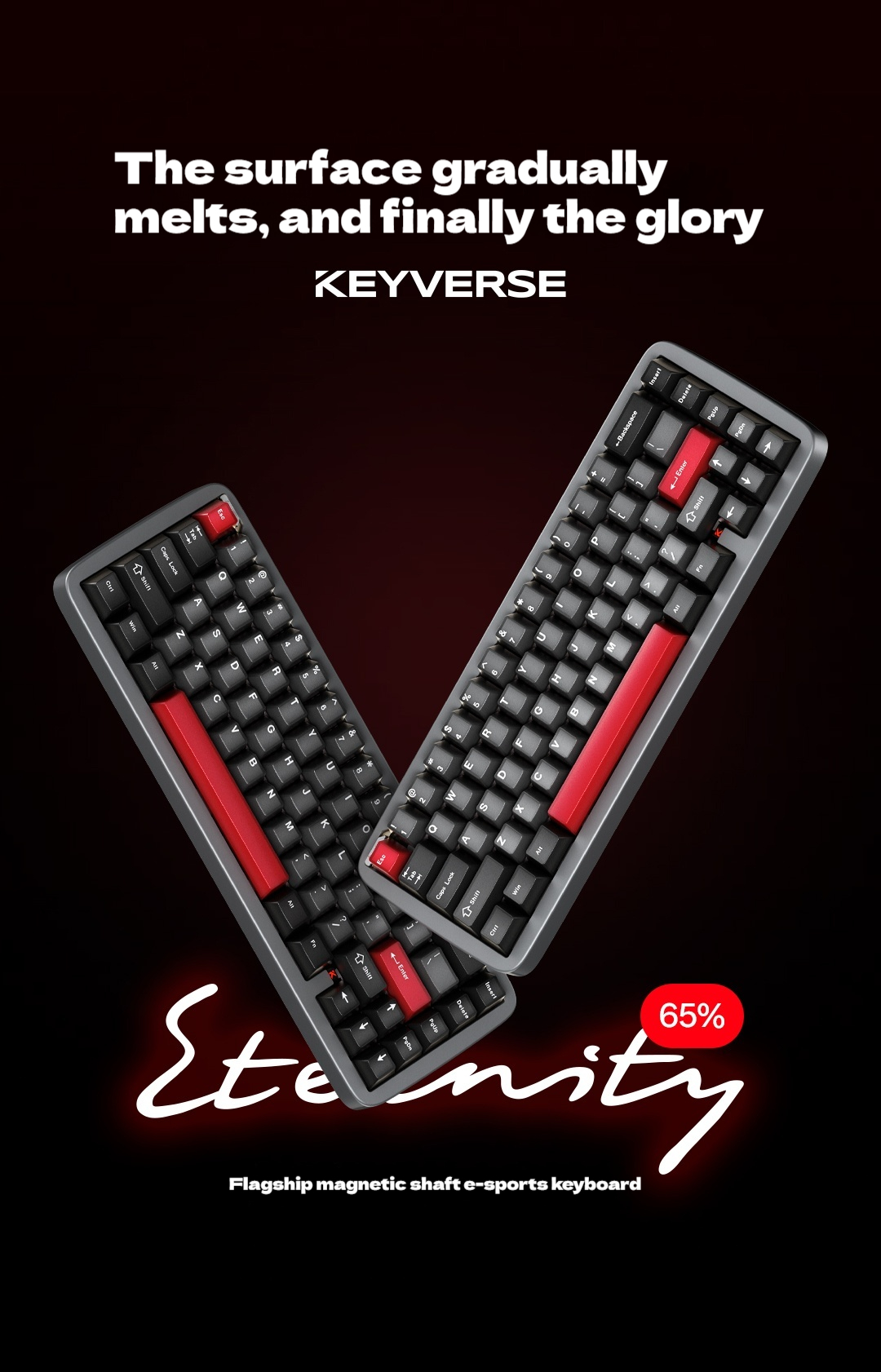 Keyverse Eternity65 Aluminum Wired Magnetic Keyboard 65% Hot swappable RGB GASKET Custom Gaming ...