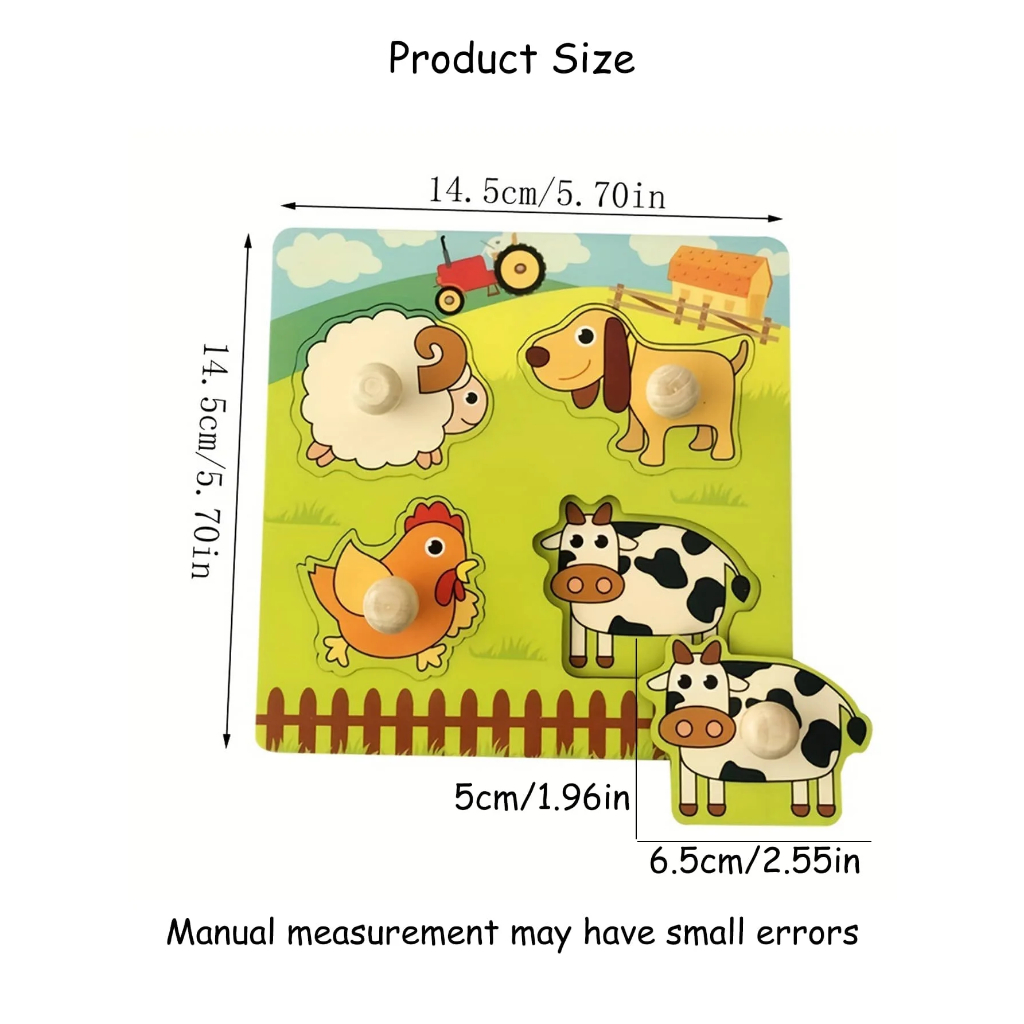 1 Set Shape Matching Farm Animals Puzzle Children's Early Education ...
