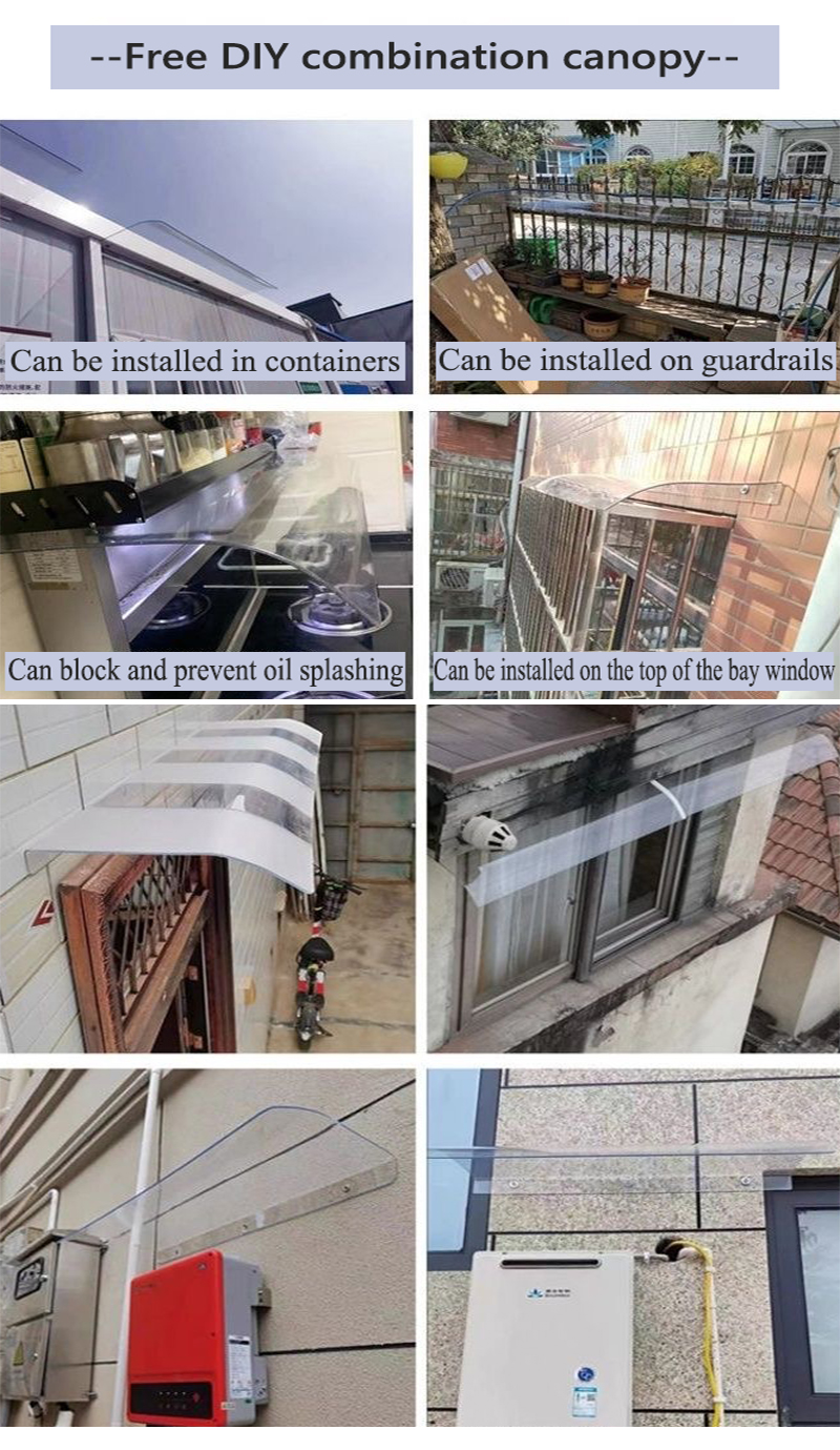 Outdoor Transparent Awning Transparent Canopy Without Frame Invisible ...