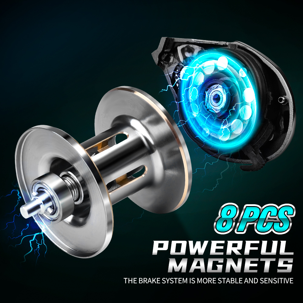 PROBEROS Baitcaster Reels - UV electroplating process, 7.2:1 Gear Ratio ...