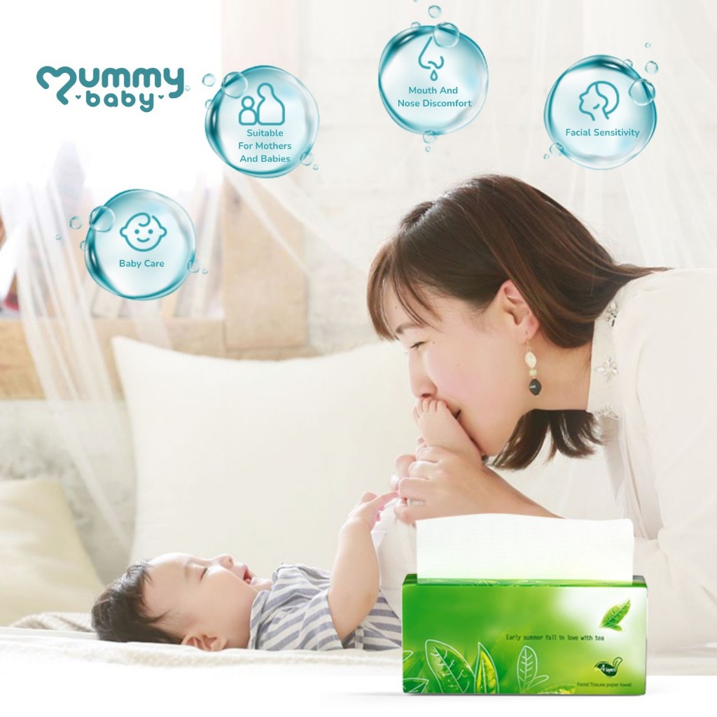 COD facial tissue green tea sunflower white Family Pack | Shopee ...