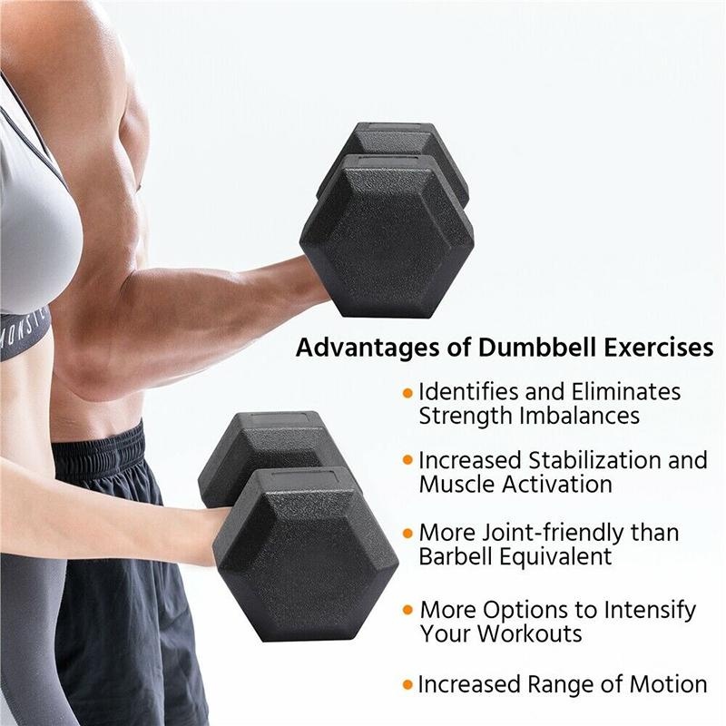 Rubber hexagonal dumbbells, 1/5/10/15/20/25/30/35/40 LBS hex dumbbells ...