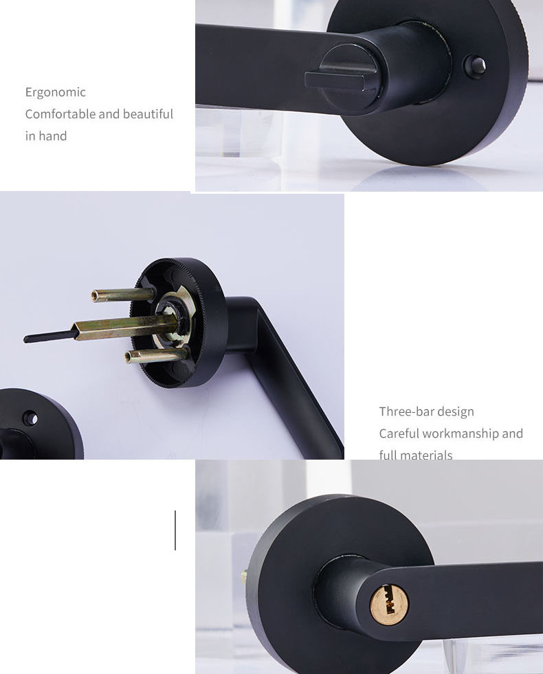 Universal Mute Silent Door Lock Set with Handle, ﻿ Copper-Zinc Alloys ...