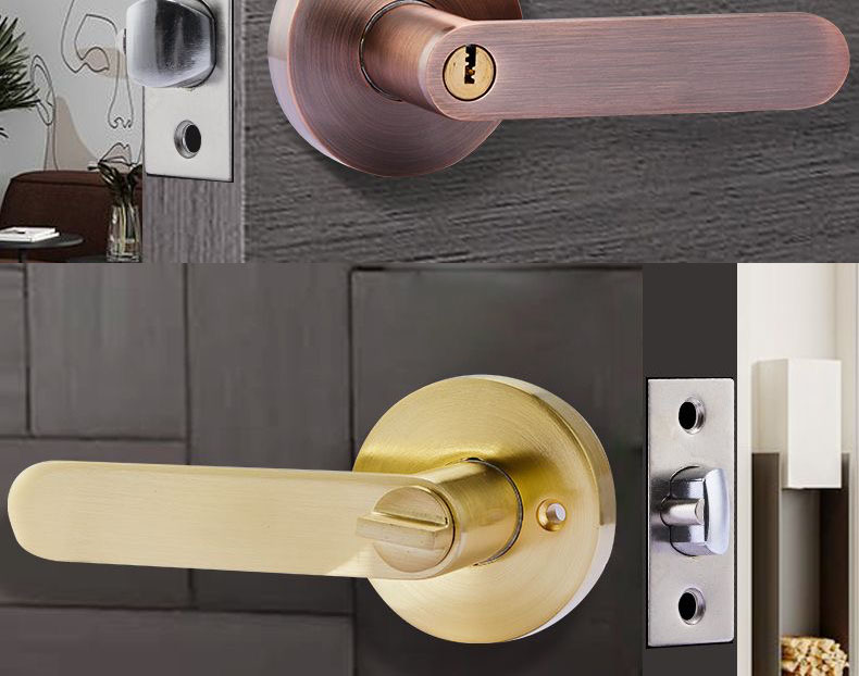 Universal Mute Silent Door Lock Set with Handle, ﻿ Copper-Zinc Alloys ...