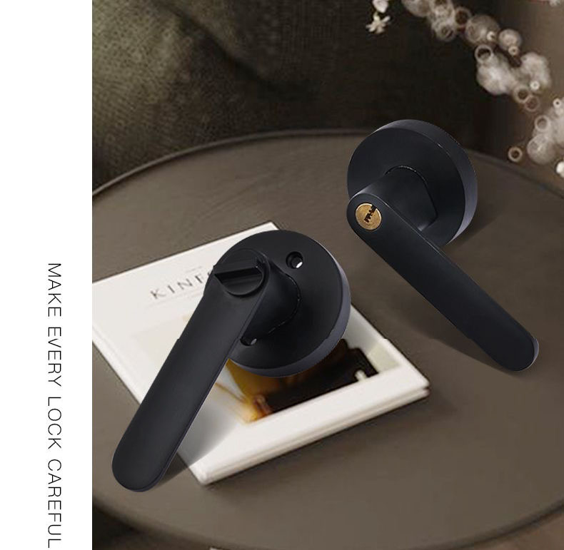 Universal Mute Silent Door Lock Set with Handle, ﻿ Copper-Zinc Alloys ...