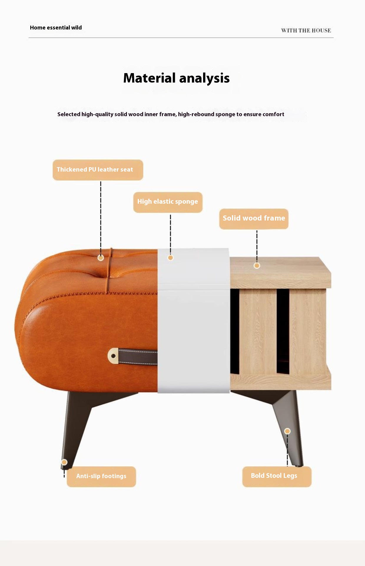 Leather Shoe Change Stool Doorway Portable Stool Chair Bedroom Sofa ...