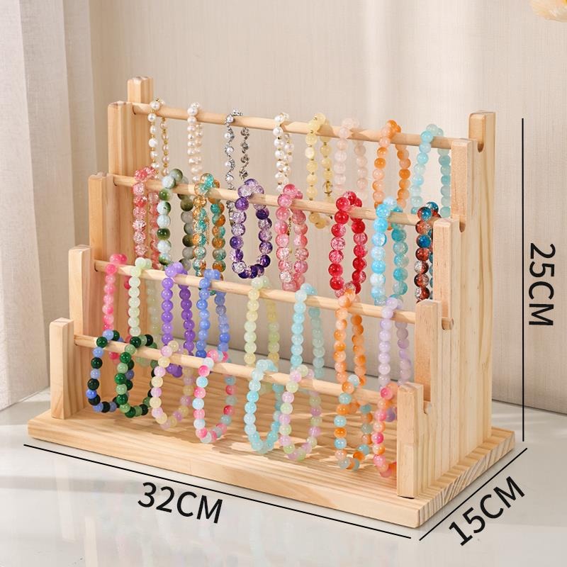 Solid Wood Organizer Rack String Bracelet Display Rack Stall Ribbon ...