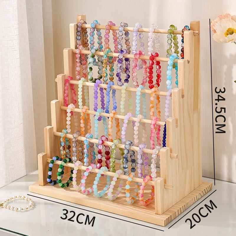 Solid Wood Organizer Rack String Bracelet Display Rack Stall Ribbon ...