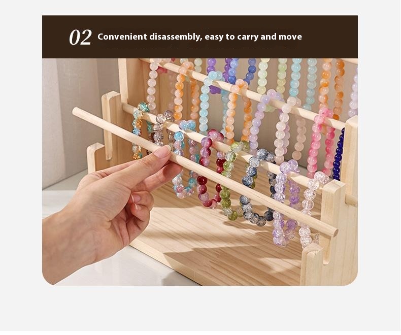 Solid Wood Organizer Rack String Bracelet Display Rack Stall Ribbon ...