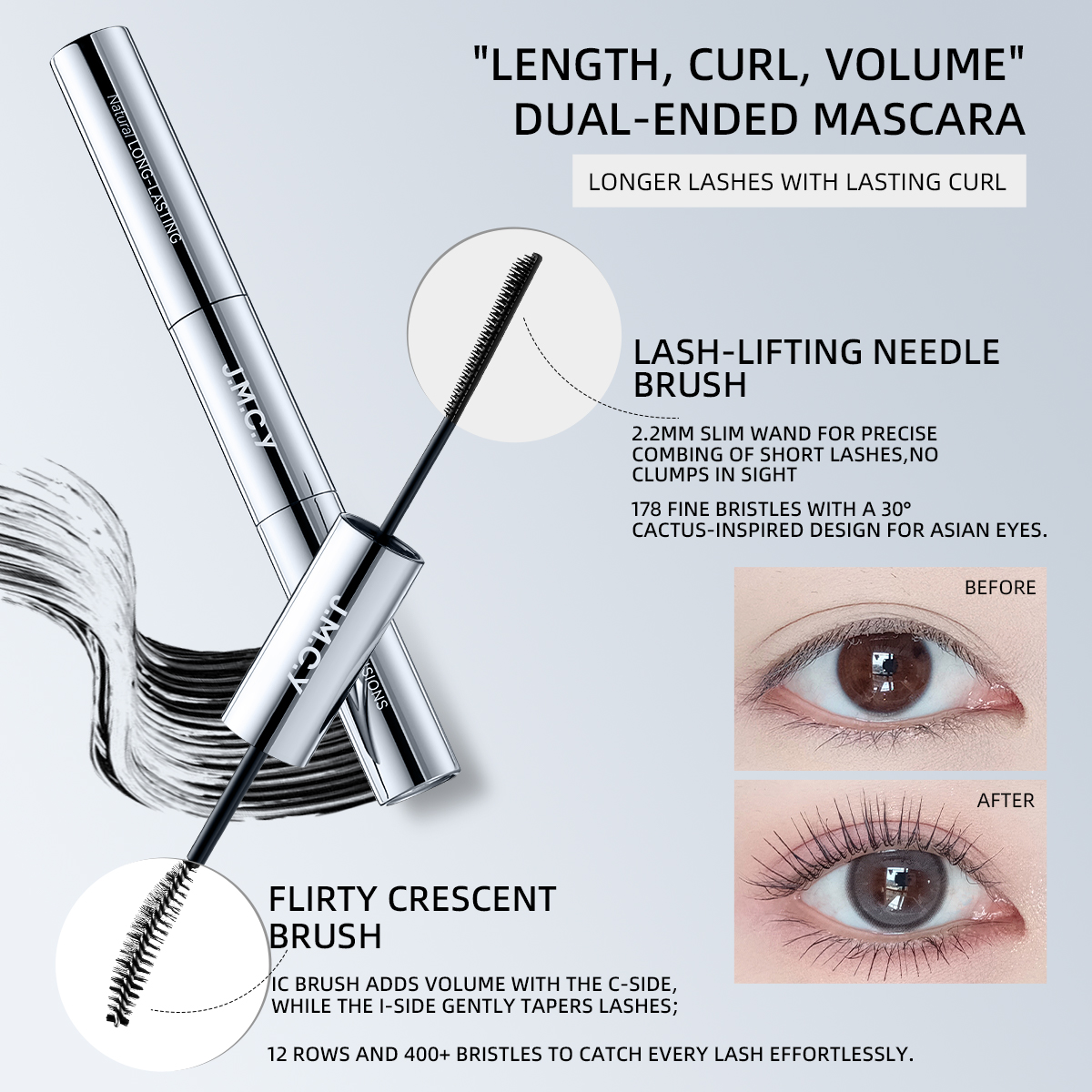 【MUST BUY】JMCY 3-in-1 72H Waterproof Long-lasting Mascara Volumizer ...